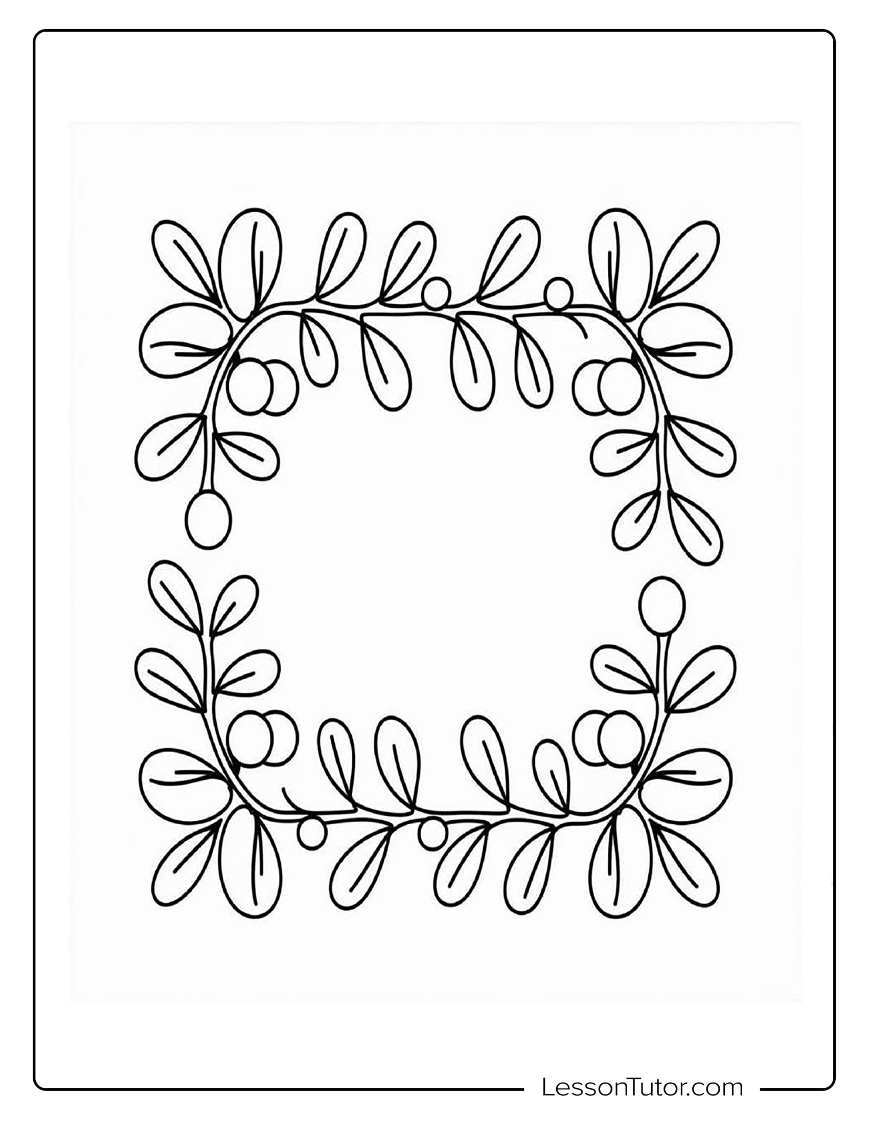 Mistletoe Coloring Pages - Lesson Tutor