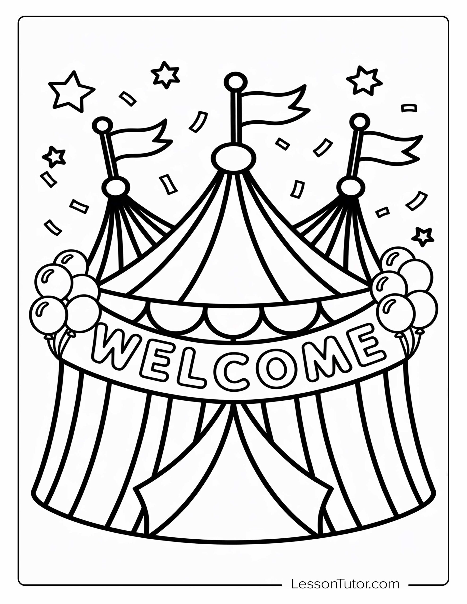 Circus & Carnival Coloring Pages - Lesson Tutor