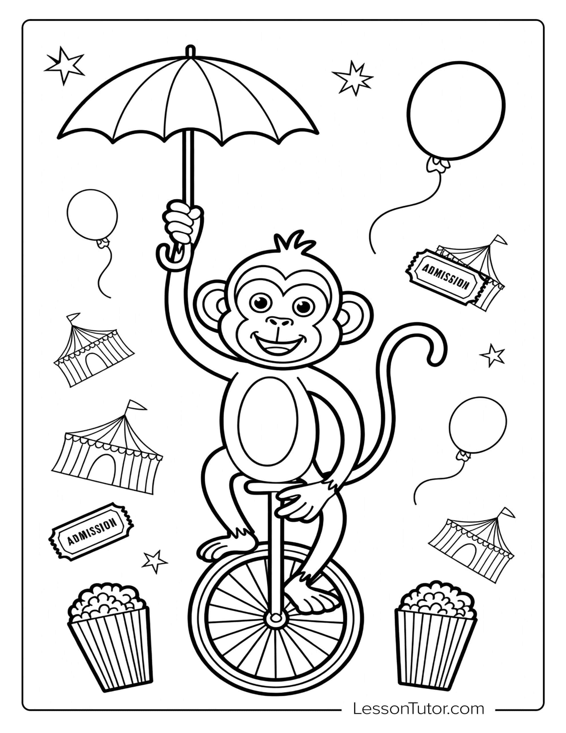 Circus & Carnival Coloring Pages - Lesson Tutor
