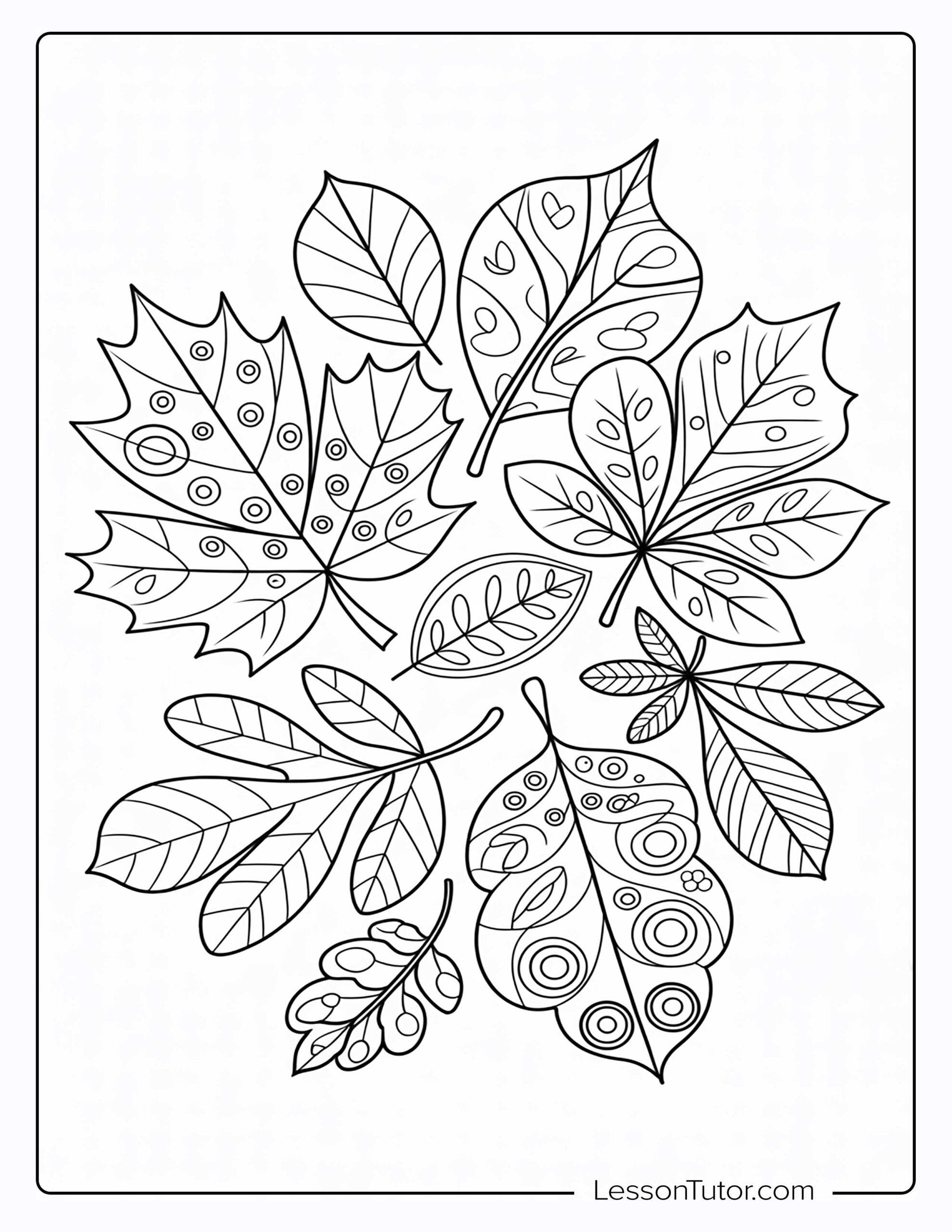 Fall Leaves Coloring Pages - Lesson Tutor