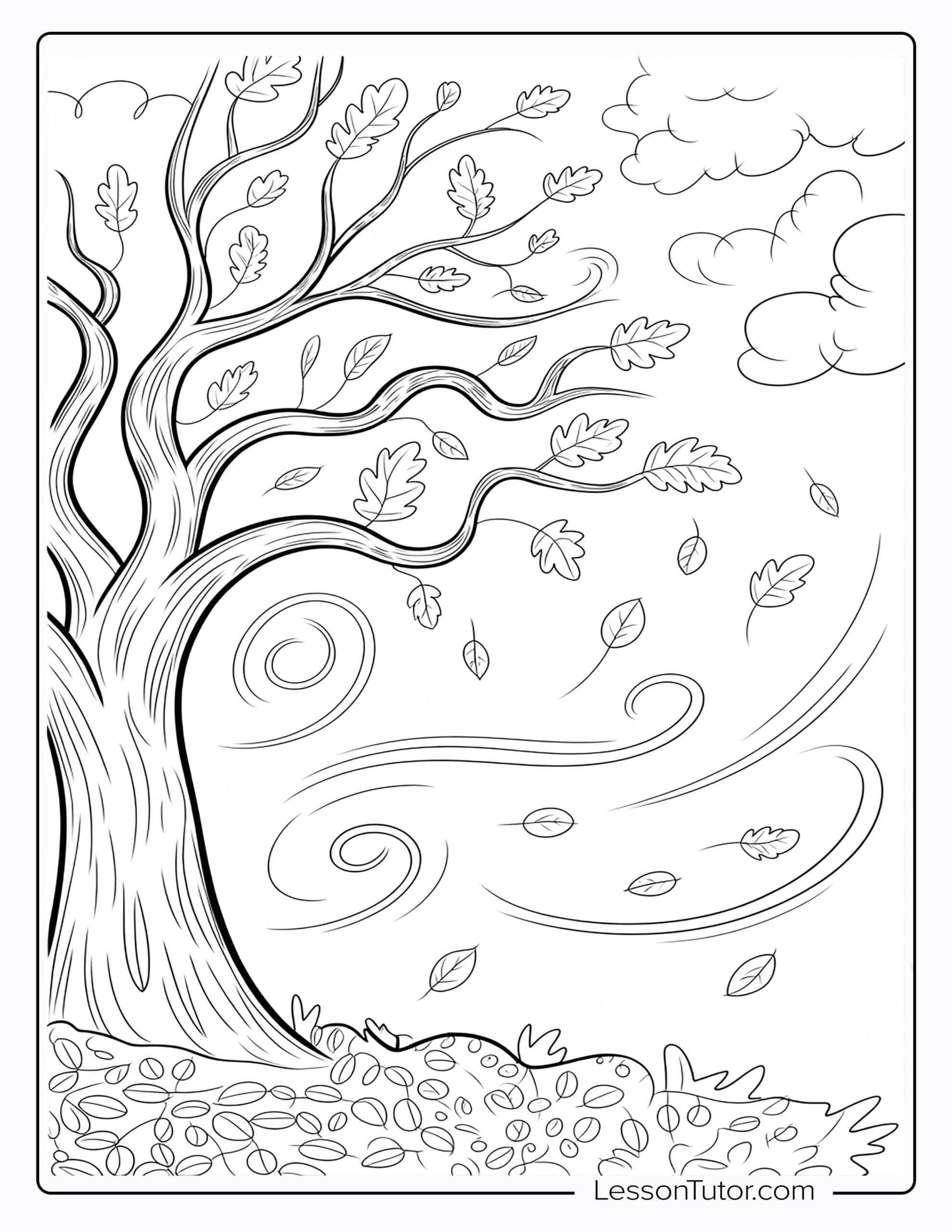 Fall Leaves Coloring Pages - Lesson Tutor